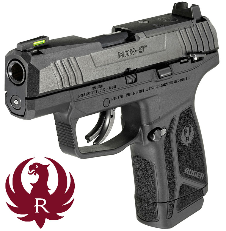 Ruger Max-9 9mm Black 3.2" 12rd Optic Ready Handgun NEW 3500 - Semi ...